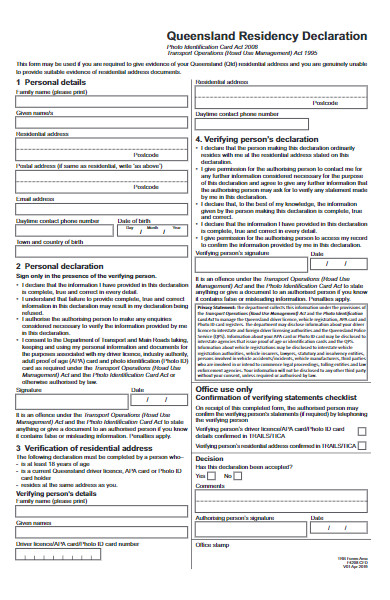 FREE 40+ Residency Declaration Forms Download – How to Create Guide, Tips