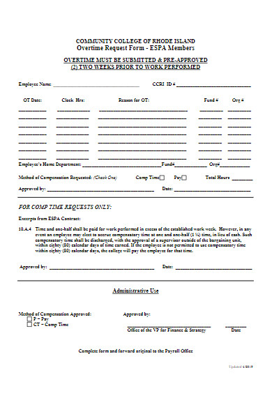 FREE 50+ Overtime Request Forms Download – How to Create Guide, Tips