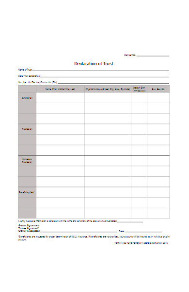 FREE 30+ Trust Declaration Forms in PDF