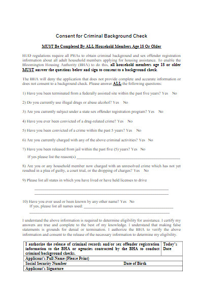 FREE 50+ Background Check Consent Forms Download – How to Create Guide ...