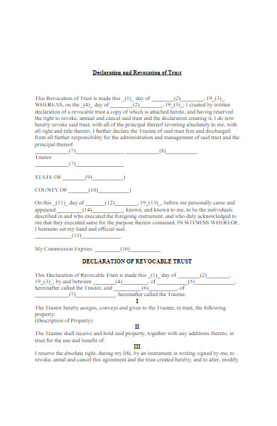 FREE 30+ Trust Declaration Forms in PDF