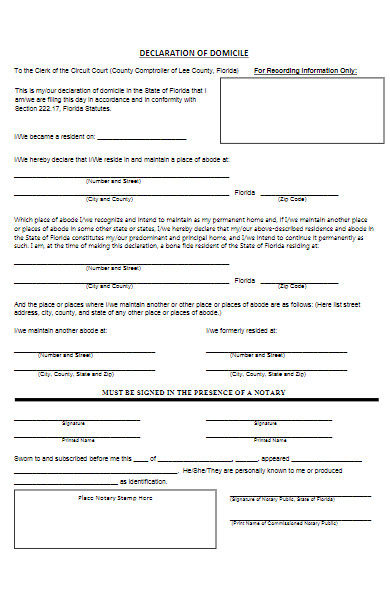 FREE 40+ Residency Declaration Forms Download – How to Create Guide, Tips