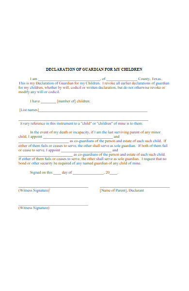 FREE 25+ Guardian Declaration Forms Download – How to Create Guide, Tips