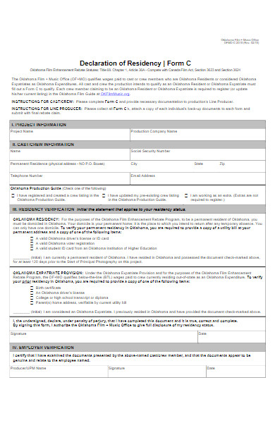 FREE 40+ Residency Declaration Forms Download – How to Create Guide, Tips