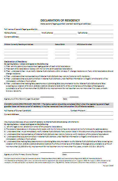 FREE 40+ Residency Declaration Forms Download – How to Create Guide, Tips