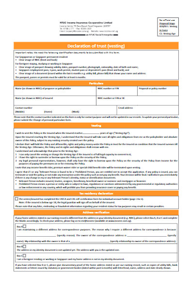 FREE 30+ Trust Declaration Forms in PDF