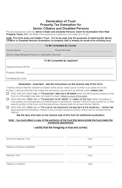 FREE 30+ Trust Declaration Forms in PDF