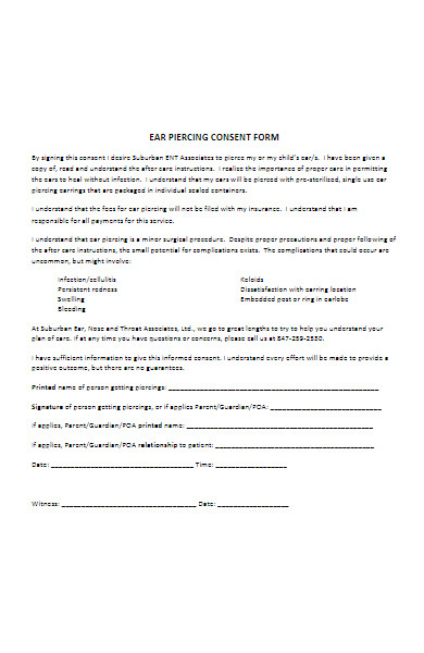 FREE 30+ Piercing Consent Forms Download – How to Create Guide, Tips