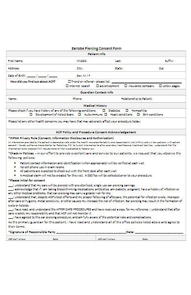 FREE 30+ Piercing Consent Forms Download – How to Create Guide, Tips