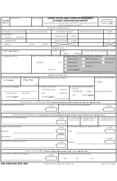 FREE 35+ Employee Accident Report Forms in PDF
