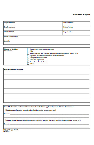 FREE 35+ Employee Accident Report Forms in PDF