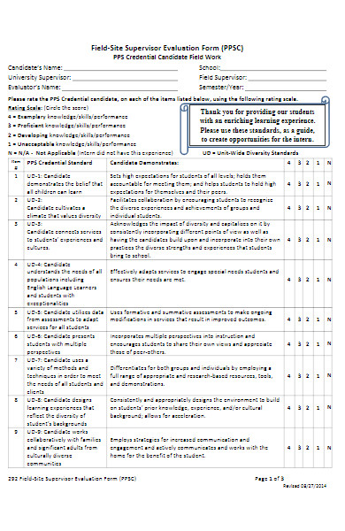 FREE 50+ Supervisor Evaluation Forms Download – How to Create Guide, Tips