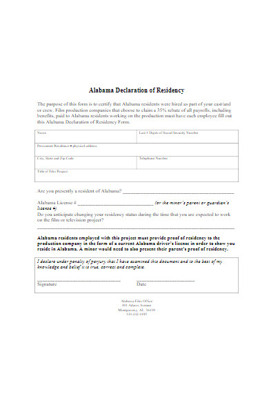 FREE 40+ Residency Declaration Forms Download – How to Create Guide, Tips