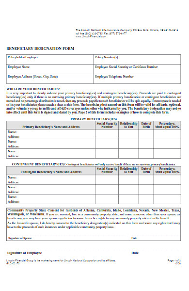 FREE 25+ Life Insurance Beneficiary Forms Download – How to Create ...