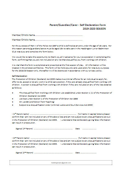 FREE 25+ Guardian Declaration Forms Download – How to Create Guide, Tips