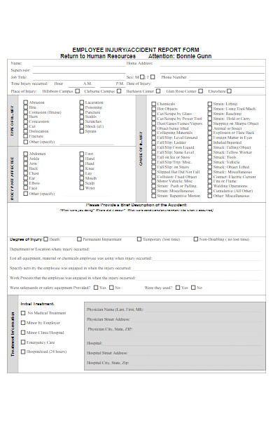 FREE 35+ Employee Accident Report Forms in PDF