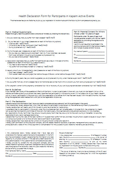 FREE 30+ Participant Declaration Forms Download – How to Create Guide, Tips