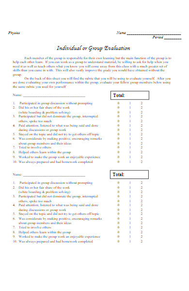 FREE 20+ Individual Evaluation Forms Download – How to Create Guide, Tips