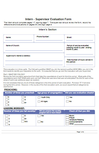 FREE 50+ Supervisor Evaluation Forms Download – How to Create Guide, Tips