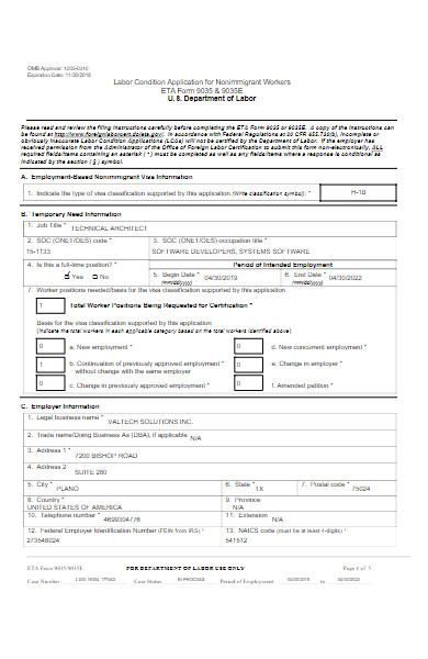 FREE 8+ Labor Application Forms in PDF
