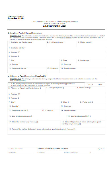FREE 8+ Labor Application Forms in PDF