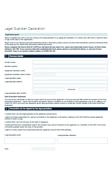 FREE 25+ Guardian Declaration Forms Download – How to Create Guide, Tips