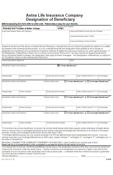 FREE 25+ Life Insurance Beneficiary Forms Download – How to Create ...