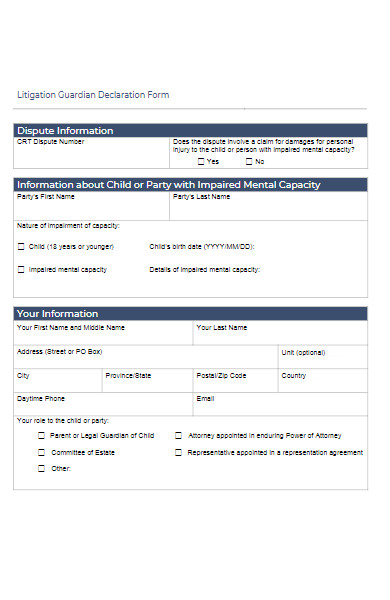 FREE 25+ Guardian Declaration Forms Download – How to Create Guide, Tips