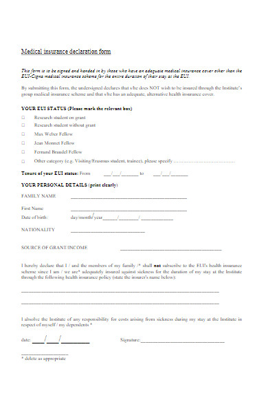 FREE 50+ Medical Declaration Forms Download – How to Create Guide, Tips