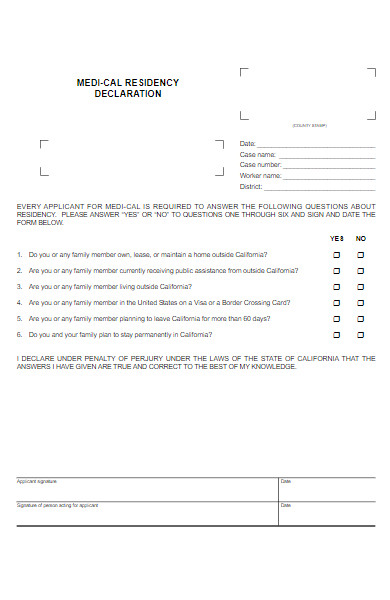 FREE 40+ Residency Declaration Forms Download – How to Create Guide, Tips