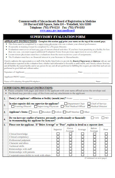 FREE 50+ Supervisor Evaluation Forms Download – How to Create Guide, Tips