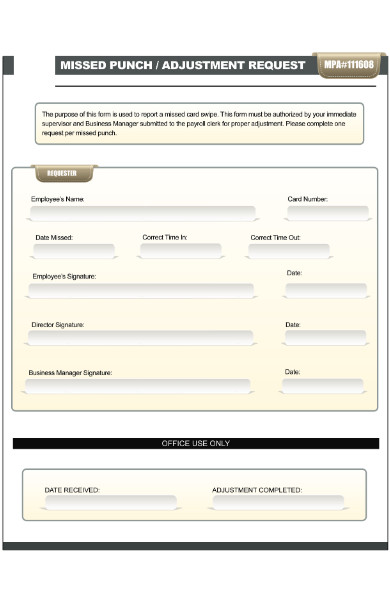 FREE 16+ Missed Punch Forms Download – How to Create Guide, Tips