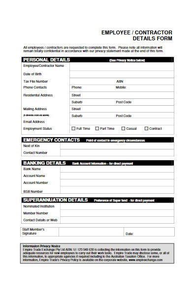 FREE 20+ New Employee Details Forms Download – How to Create Guide, Tips