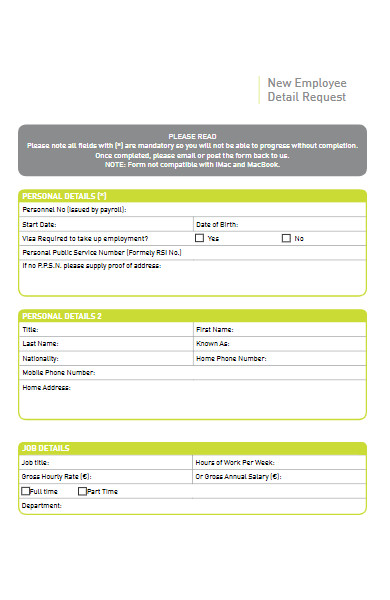 FREE 20+ New Employee Details Forms Download – How to Create Guide, Tips