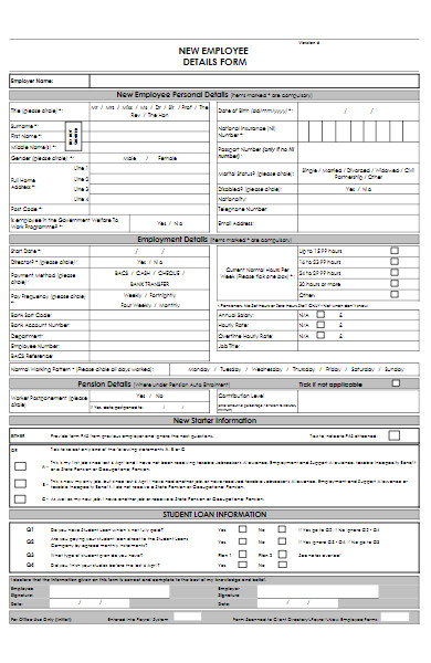 FREE 20+ New Employee Details Forms Download – How to Create Guide, Tips