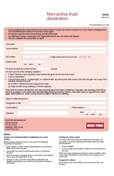 FREE 30+ Trust Declaration Forms in PDF