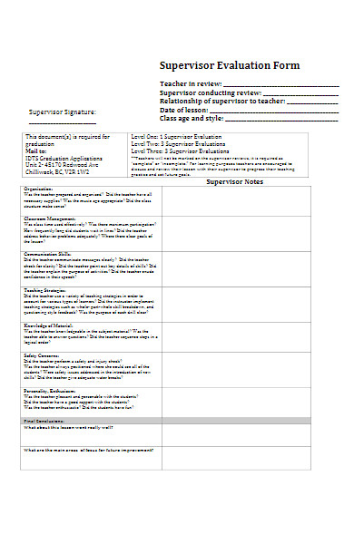 FREE 50+ Supervisor Evaluation Forms Download – How to Create Guide, Tips