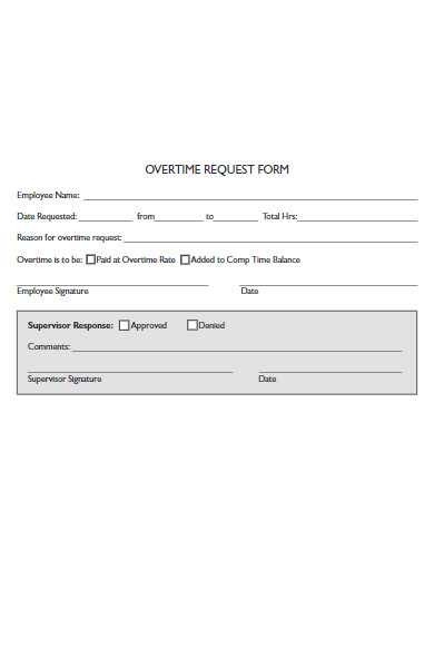 Free 50 Overtime Request Forms Download How To Create Guide Tips