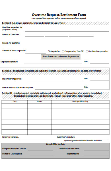 FREE 50+ Overtime Request Forms Download – How to Create Guide, Tips
