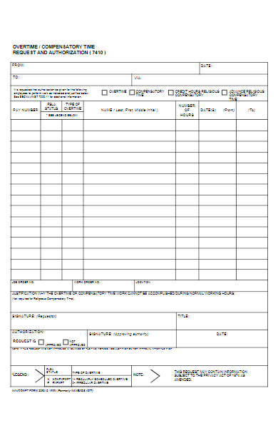 FREE 50+ Overtime Request Forms Download – How to Create Guide, Tips