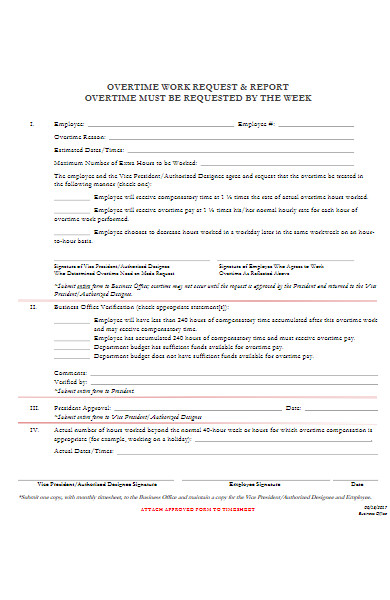 FREE 50+ Overtime Request Forms Download – How to Create Guide, Tips