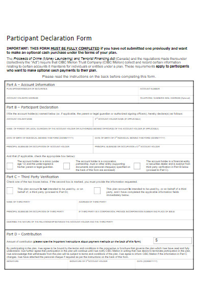 FREE 30+ Participant Declaration Forms Download – How to Create Guide, Tips