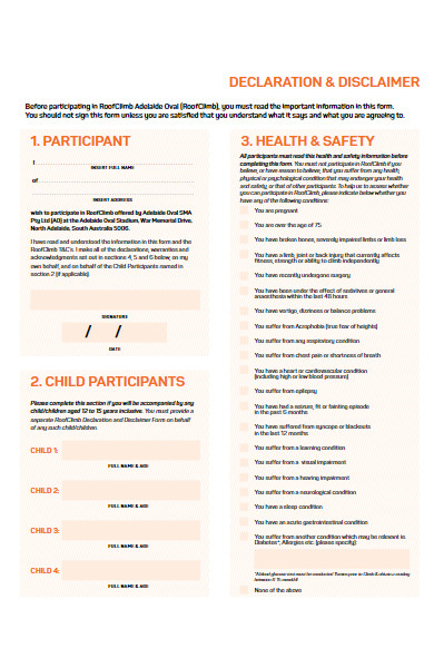 FREE 30+ Participant Declaration Forms Download – How to Create Guide, Tips
