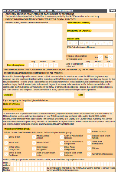 FREE 10+ Patient Declaration Forms Download – How to Create Guide, Tips