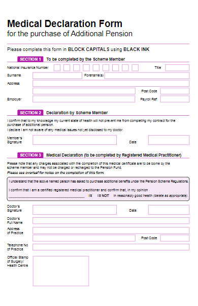 FREE 50+ Medical Declaration Forms Download – How to Create Guide, Tips