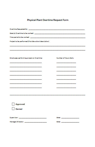 FREE 50+ Overtime Request Forms Download – How to Create Guide, Tips