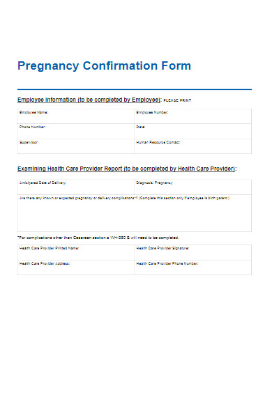 FREE 6+ Pregnancy Verification Forms Download – How to Create Guide, Tips