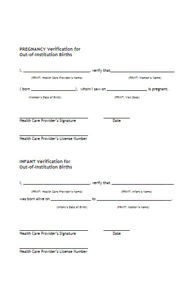 FREE 6+ Pregnancy Verification Forms Download – How to Create Guide, Tips