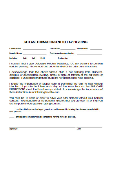 FREE 30+ Piercing Consent Forms Download – How to Create Guide, Tips