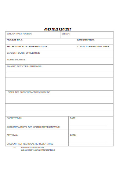 FREE 50+ Overtime Request Forms Download – How to Create Guide, Tips